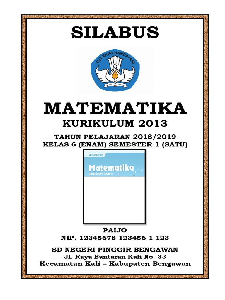 Cover Silabus Matematika | PDF