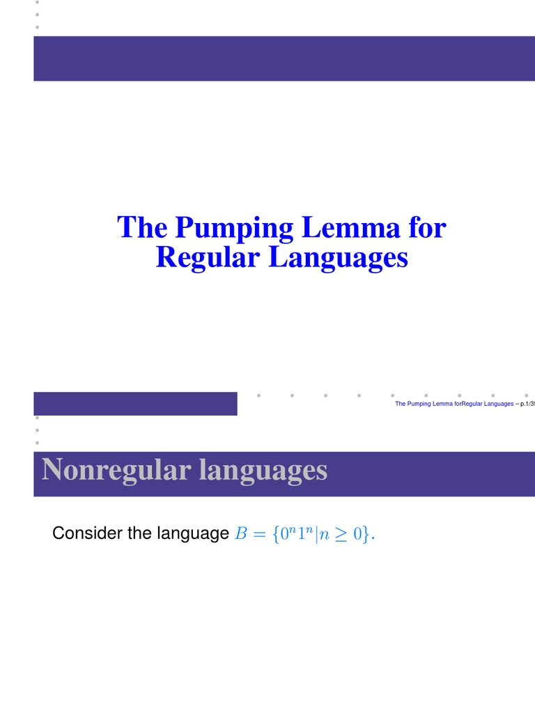 1-Pumping Lemma | PDF | Theoretical Computer Science | Formalism ...