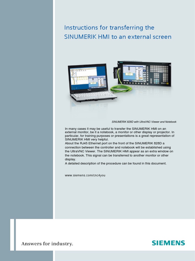 SINUMERIK HMI To External Monitor | PDF | Internet Protocol Suite ...