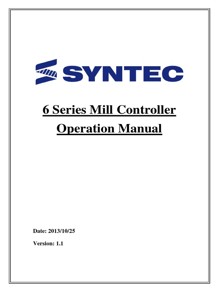 6 Series Mill Operation Manual | PDF | Machining | Computer File