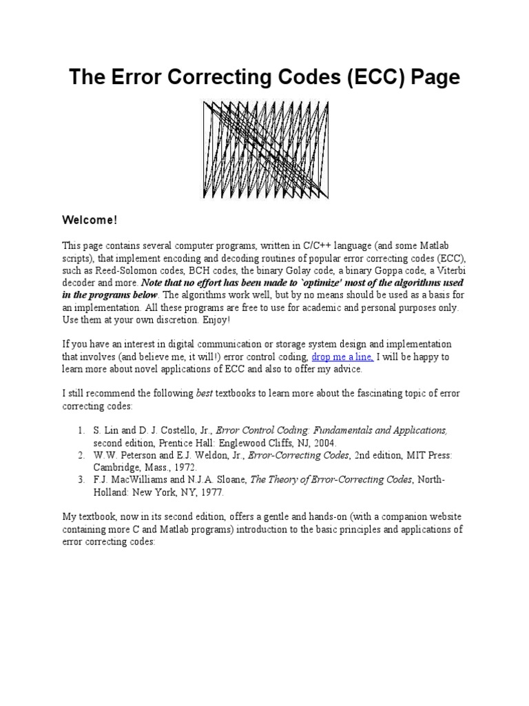 The Error Correcting Codes (ECC) Page: Welcome! | PDF | Low Density Parity Check Code | Computing