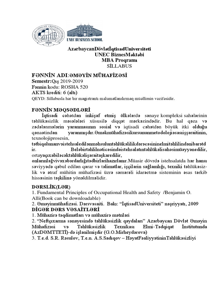 Sillabus Elmek Muh | PDF