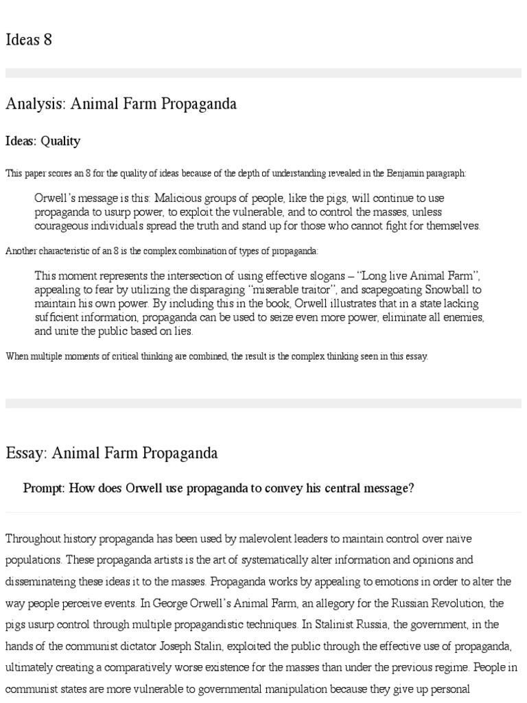Propaganda Animal Farm | PDF | Propaganda
