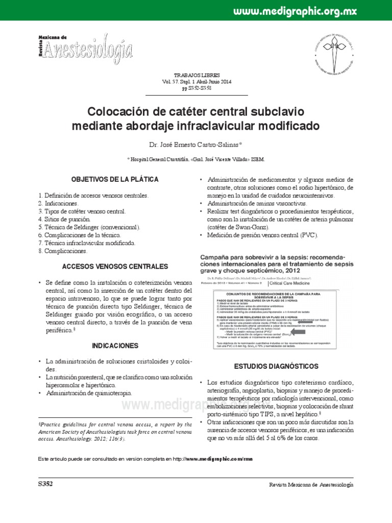 Colocacion de CVC PDF | PDF | Terapia intravenosa | Angiología