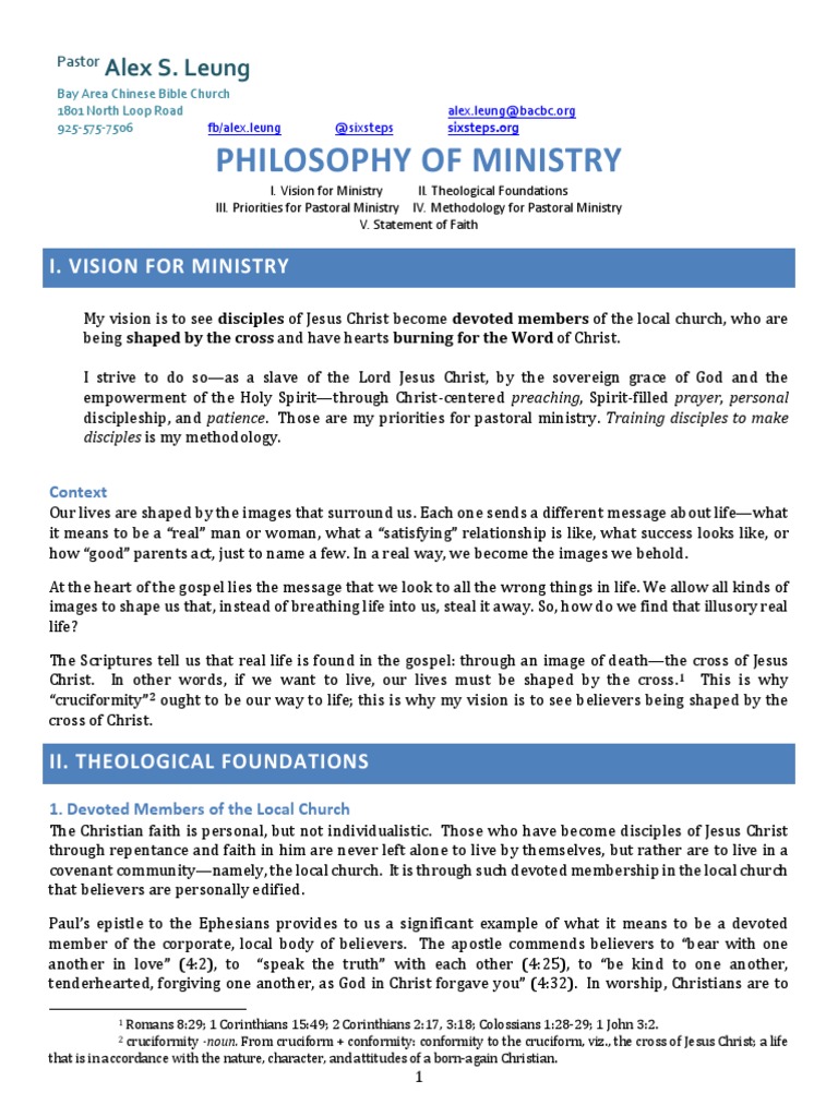 Alex Leung-Philosophy of Ministry | Disciple (Christianity) | Jesus
