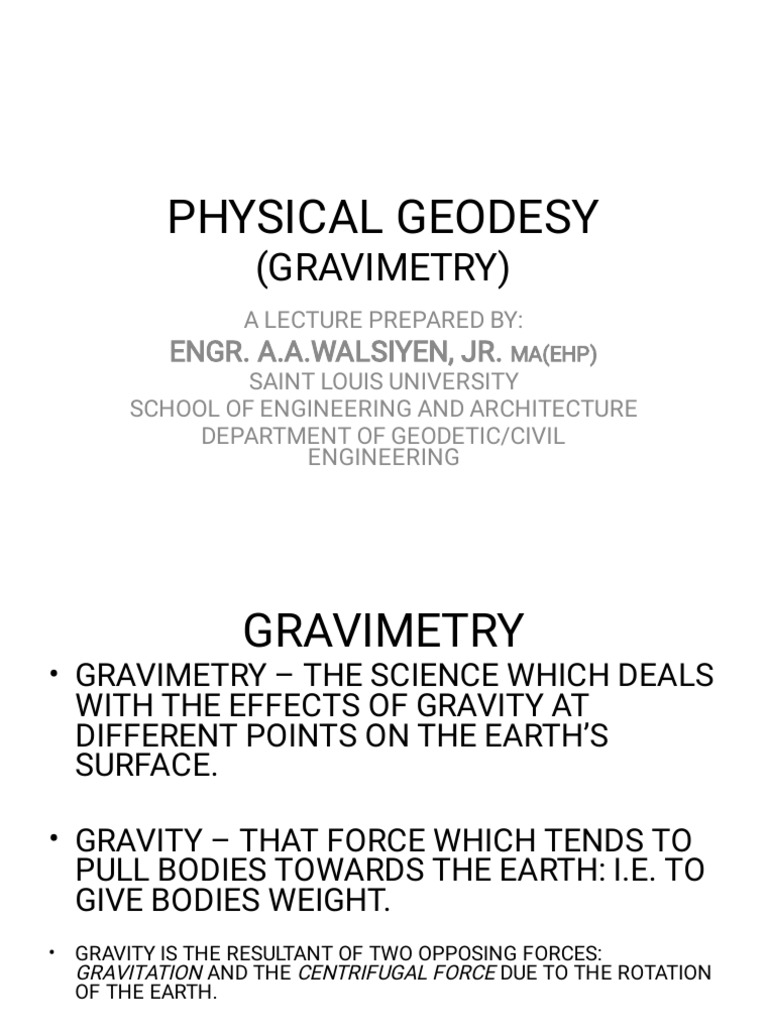 Physical Geodesy Lecture(1)