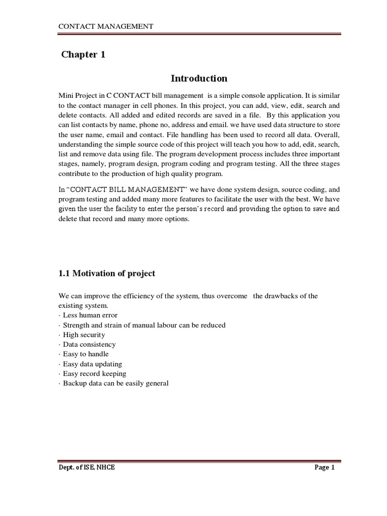 C-Based Contact Management System | PDF | Computer Program | Programming