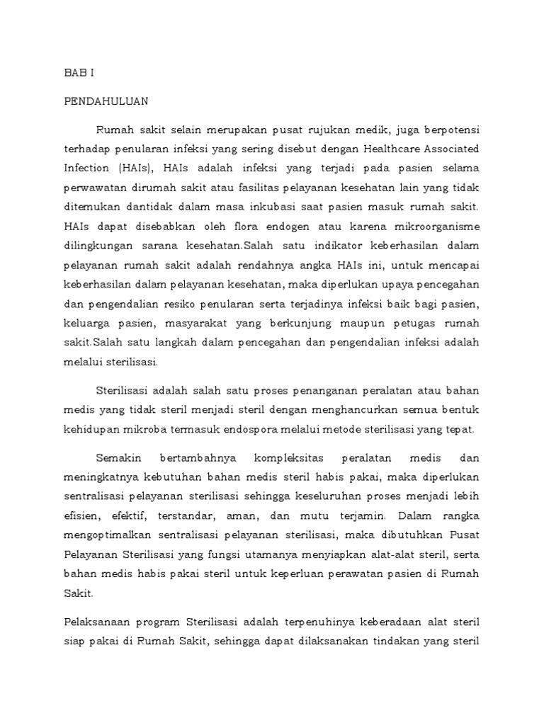 Program Mutu CSSD | PDF