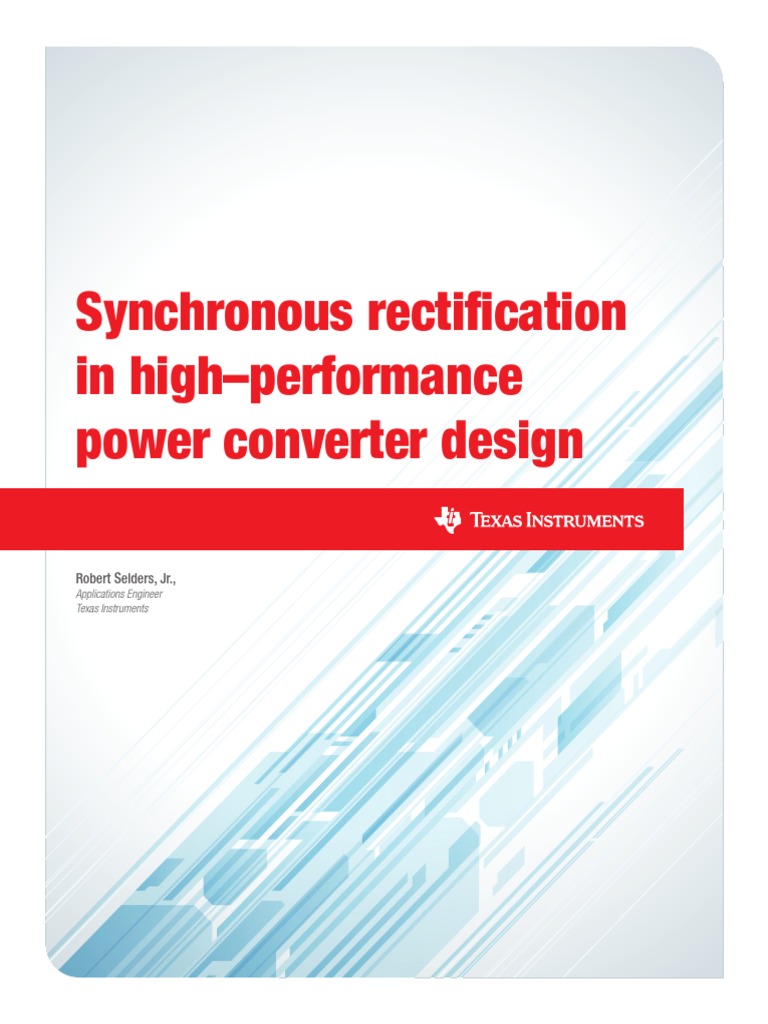 Synchronous Rectification in High-Performance Power Converter Design ...