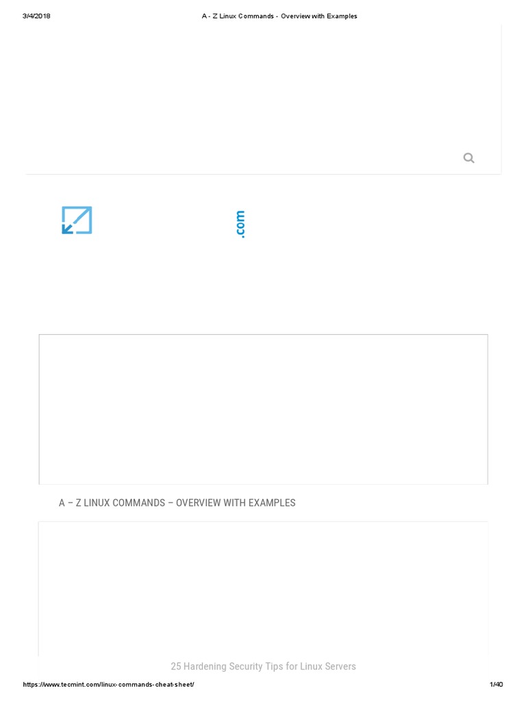 A - Z Linux Commands - Overview With Examples | PDF | Secure Shell | Sudo