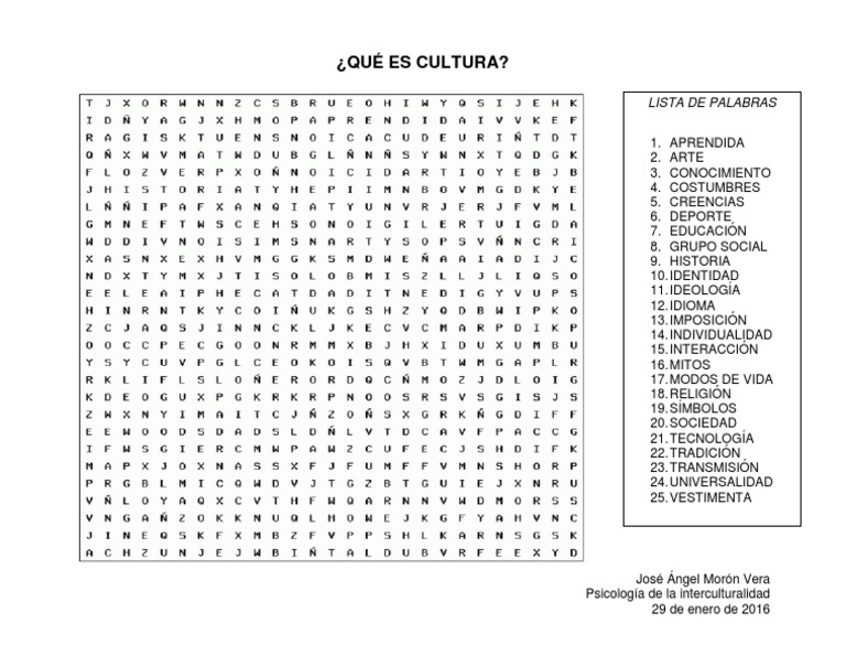 Sopa de Letra - Cultura | PDF