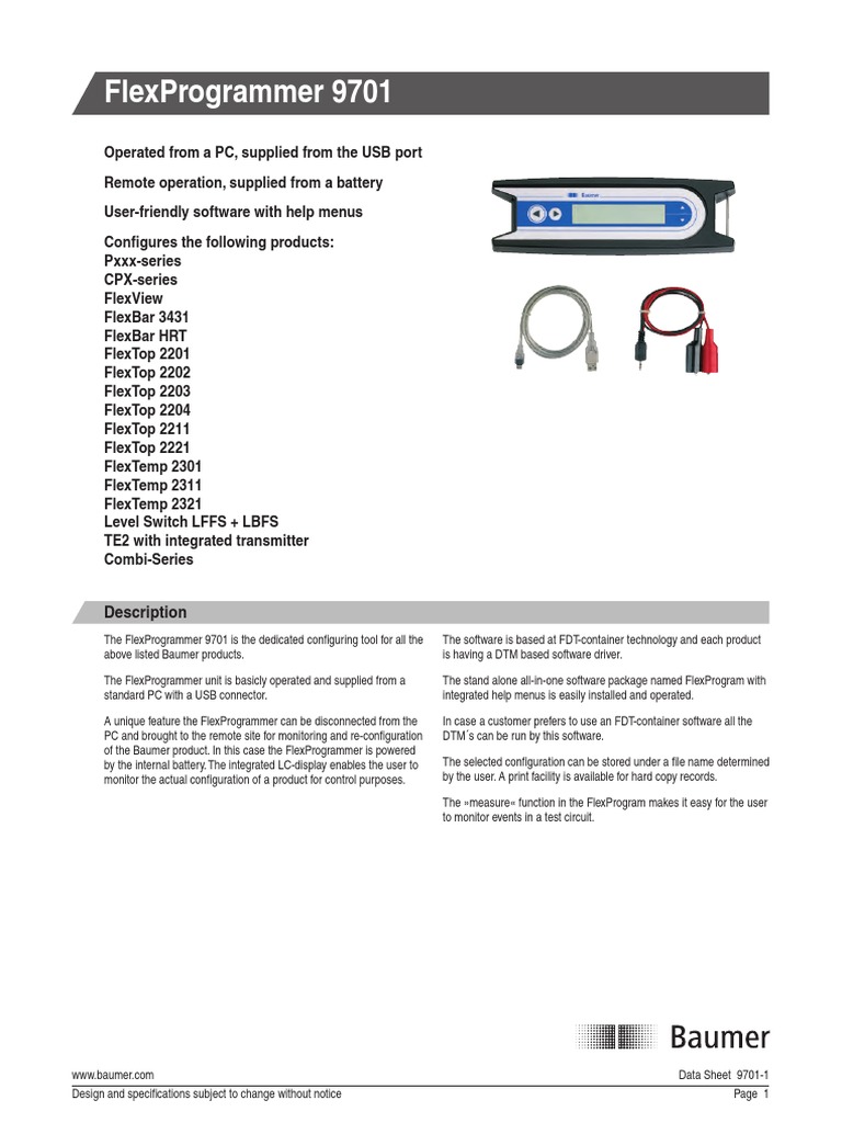 Baumer FlexProgrammer DS en 1303 | PDF | Usb | Personal Computers