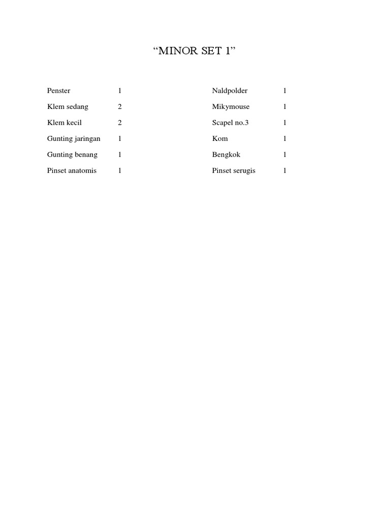 Minor Set 1 | PDF