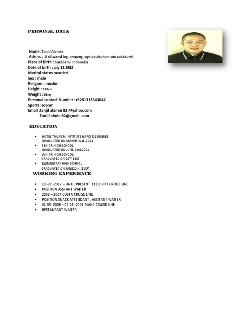 Personal Data Tanjil | PDF