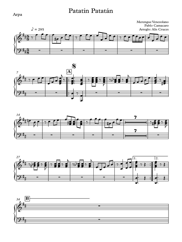Arpa - Patatin Patatan - Partitura para Orquesta | PDF