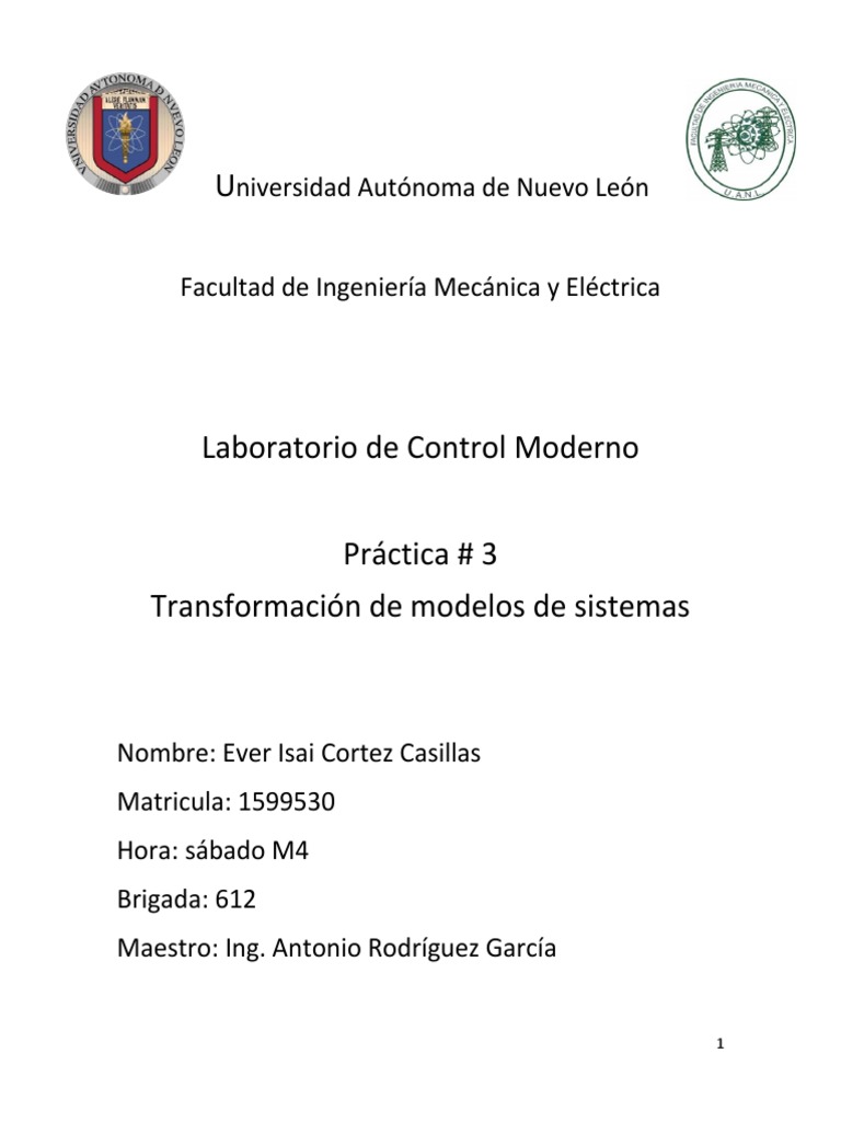 Practica 3 CONTROL MODERNO | PDF | Fracción (Matemáticas) | Objetos ...