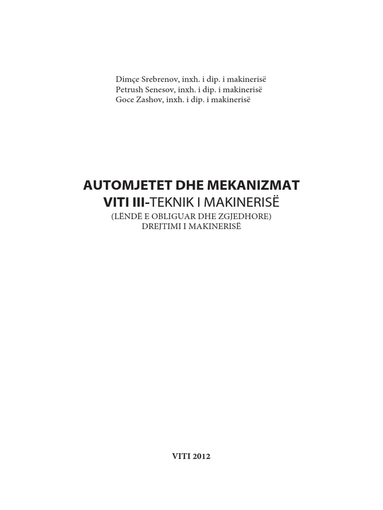 Automjetet Dhe Mekanizmat | PDF