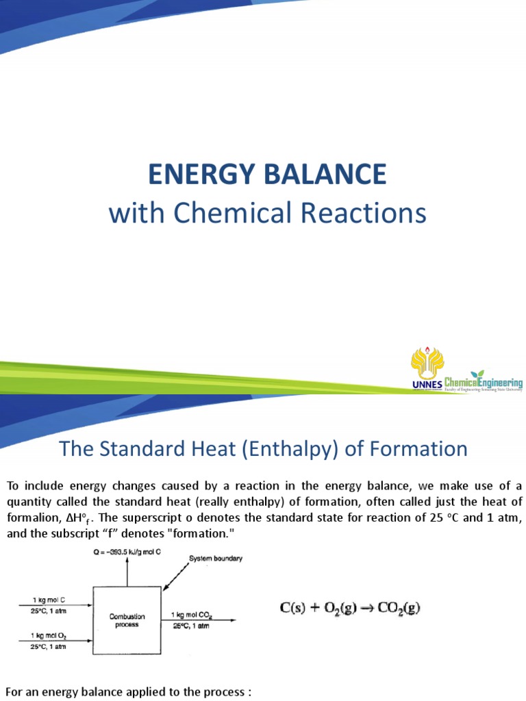 Energy Balance With Reactions | PDF | Chemical Engineering | Chemical ...