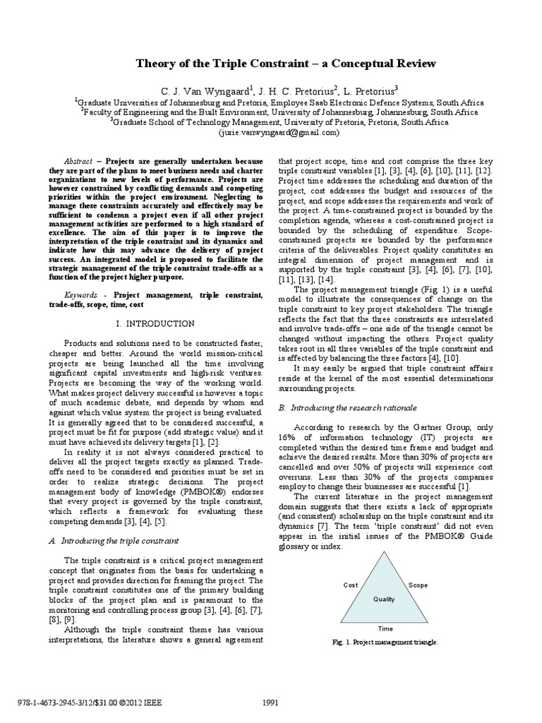 Theory of The Triple Constraint | PDF | Project Management | Epistemology