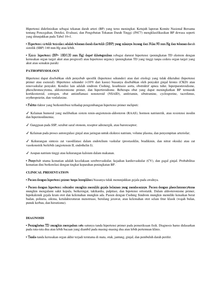 Hipertensi Dipiro | PDF