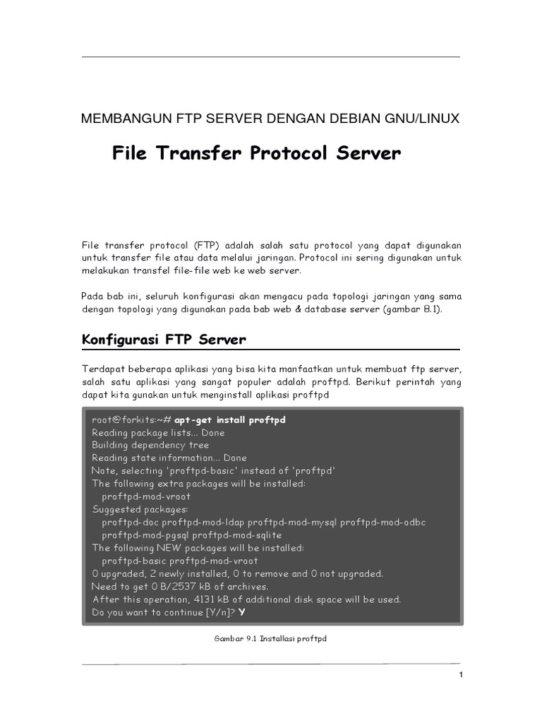 Membangun FTP Server Dengan Linux Debian | PDF