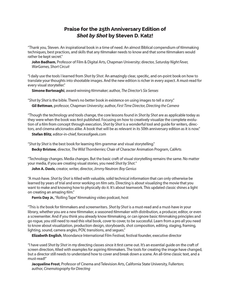 Film Directing: Shot by Shot - 25th Anniversary Edition | PDF ...