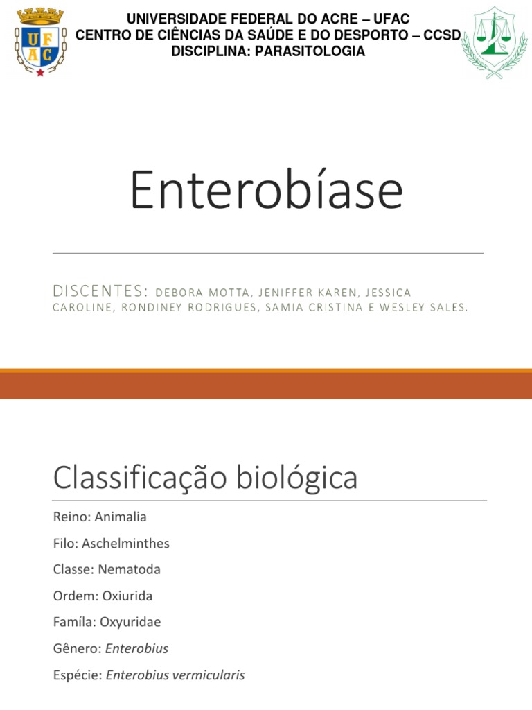 Enterobíase: Etiologia, Sintomas e Tratamento | PDF | Especialidades ...