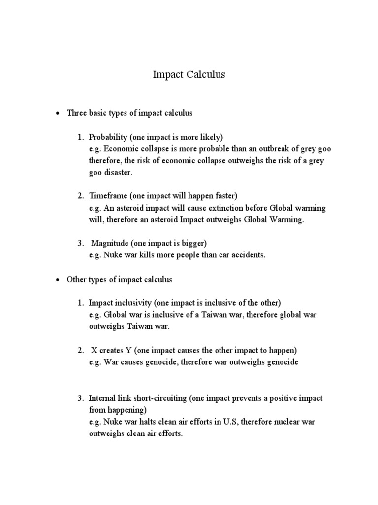 Impact Calculus Position | PDF
