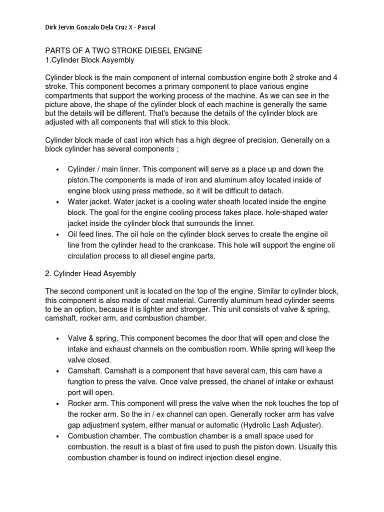 2 Stroke Diesel Engine | PDF | Internal Combustion Engine | Diesel Engine