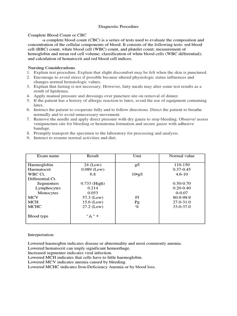 Diagnostic Procedure | PDF | Clinical Pathology | Diseases And Disorders