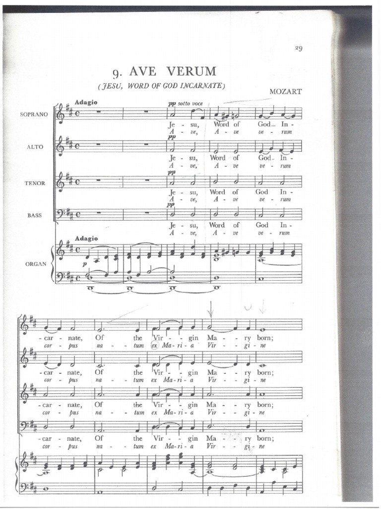 Ave Verum - Mozart SATB | PDF