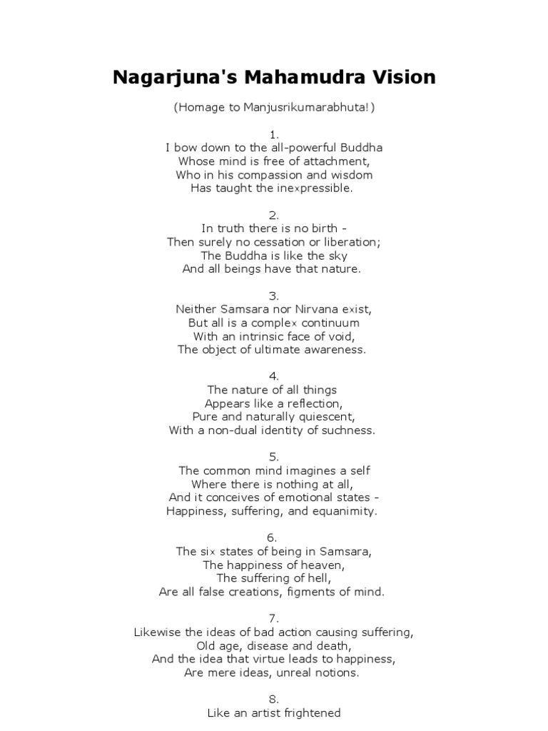 Nagarjuna | PDF | Nondualism | Mind