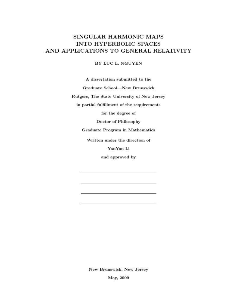Singular Harmonic Maps into Hyperbolic Spaces | PDF | Black Hole | Distribution (Mathematics)