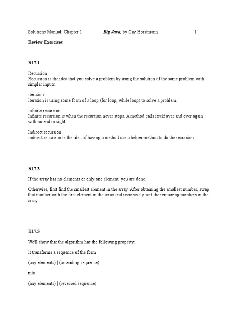 Big Java Solution Manual Ch17 | PDF | Array Data Structure | String ...