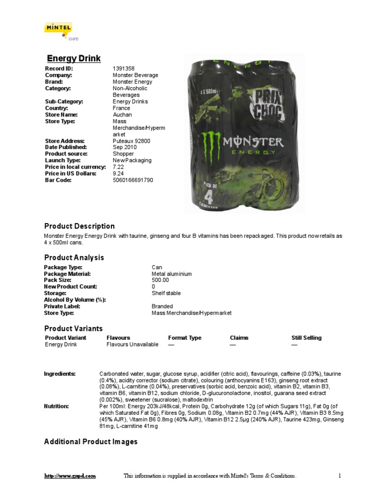 Monster Energy: New Packaging Launch | PDF | Nutrition | Drink