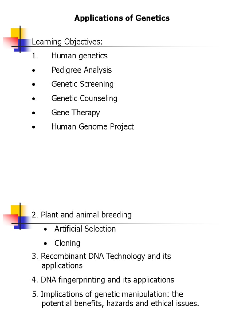 Applied Genetics | PDF | Dominance (Genetics) | Gene Therapy