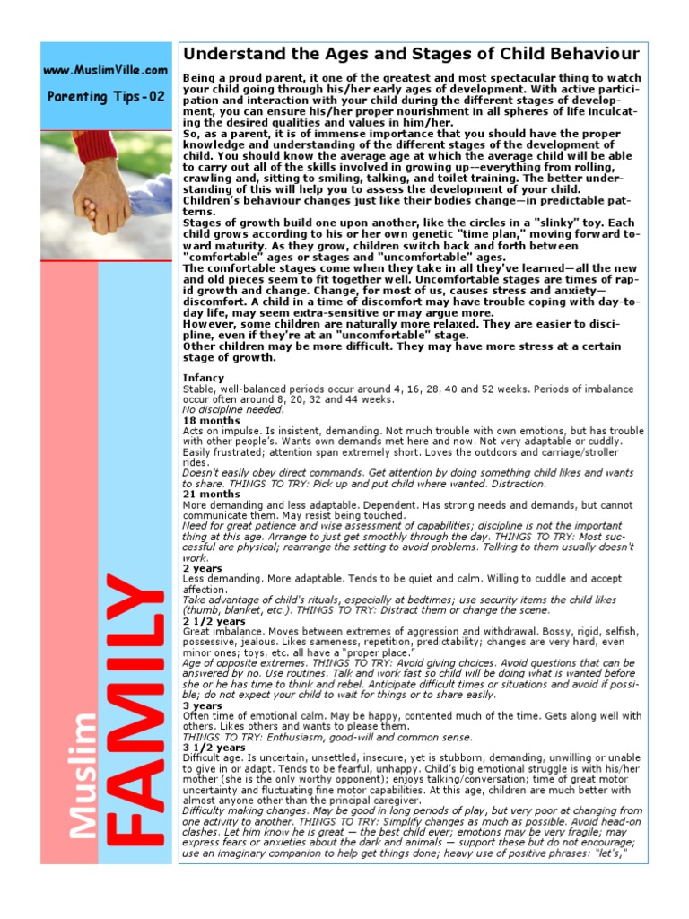 Parenting Tips 02 / Understand The Ages and Stages of Child Behaviour ...
