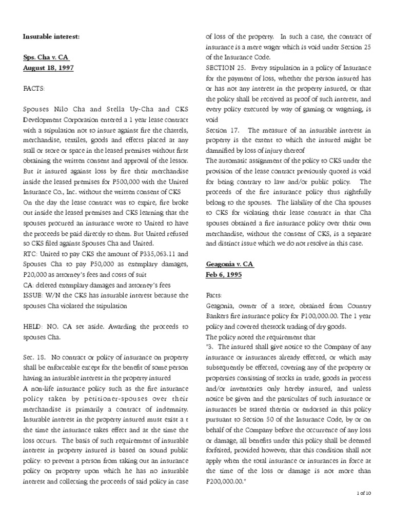 Insurance Cases | PDF | Mortgage Law | Insurance