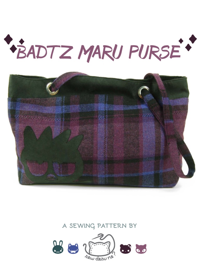 Badtz Maru Purse Sewing Pattern PDF | PDF | Sewing | Seam (Sewing)