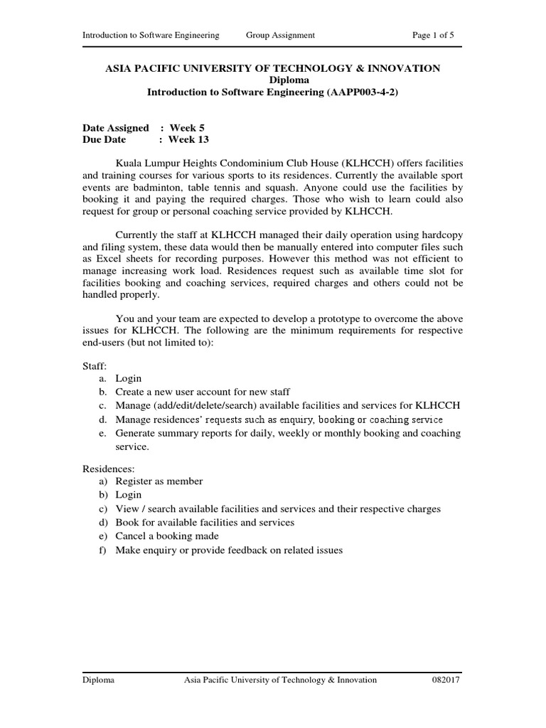 ISWE Assignment Question-UCDF1605ICT (SE) | PDF | Specification (Technical Standard) | System