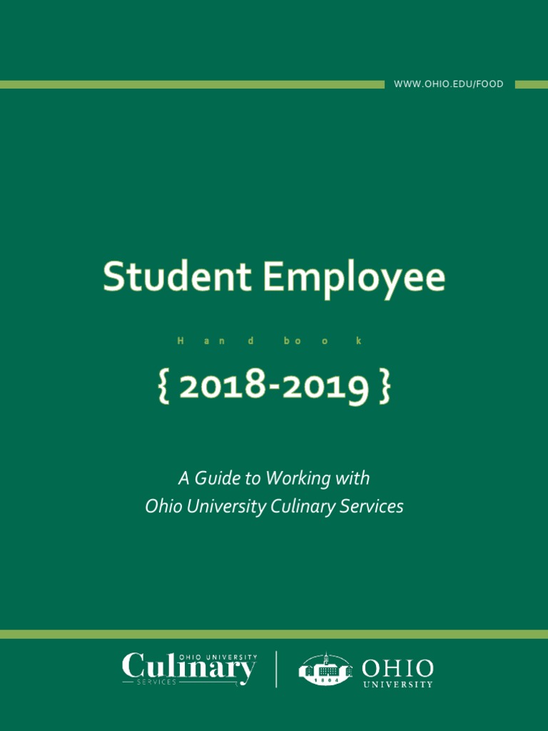 Student Employee Handbook | PDF | Cafeteria | Meal