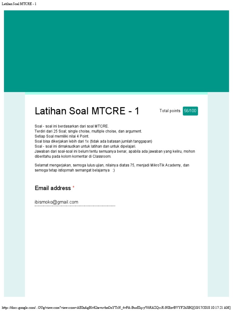 Latihan Soal MTCRE - 1 | PDF | Router (Computing) | Routing