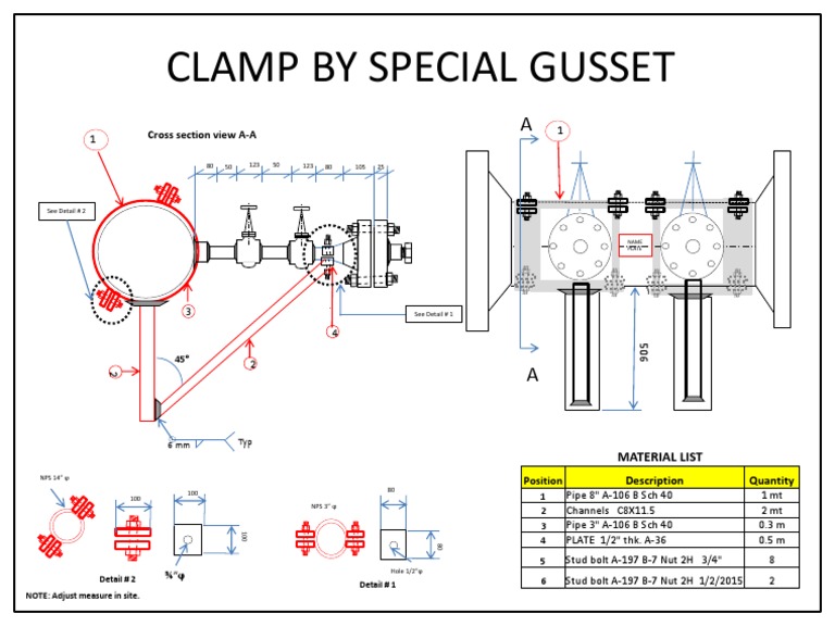 Clamp by Special Gusset Schematic | PDF | Mechanical Engineering ...