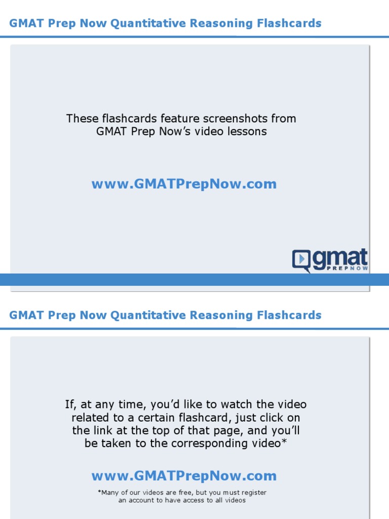 GMAT Quantitative Reasoning Flashcards | PDF | Arithmetic ...