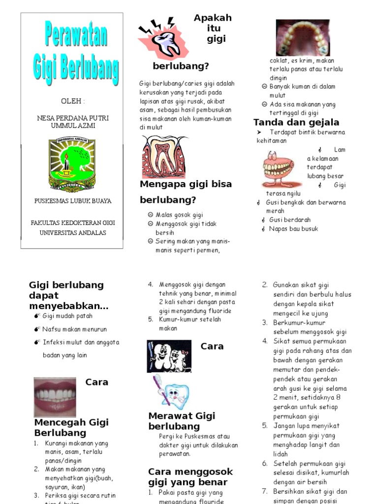 Leaflet Gigi Berlubang | PDF
