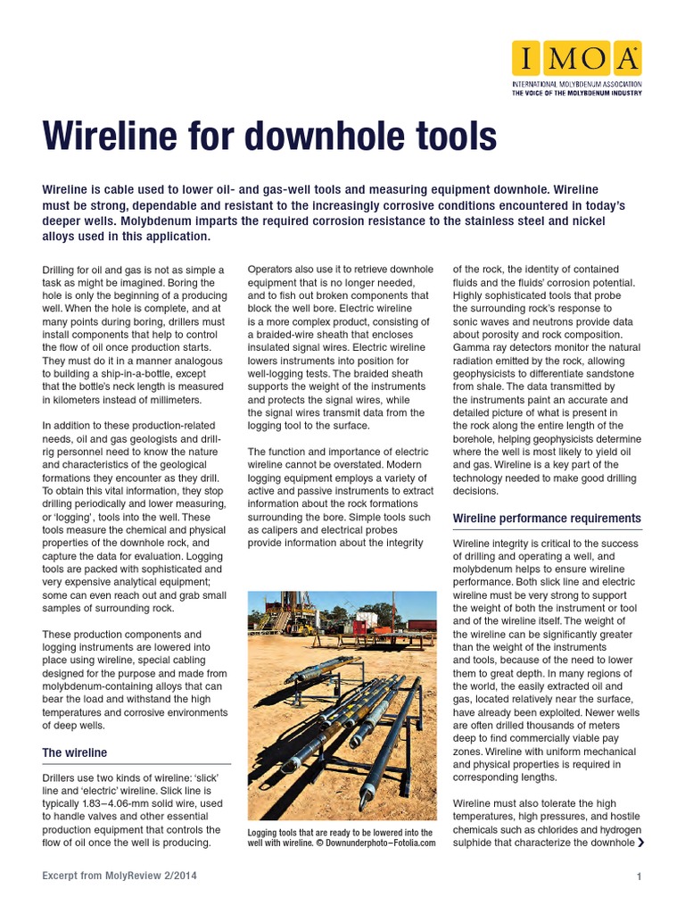 Wireline For Downhole Tools | PDF | Stainless Steel | Chemistry