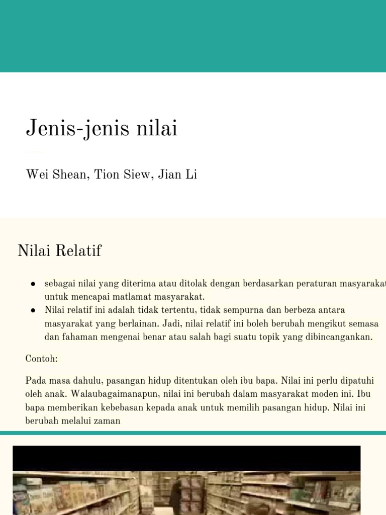 Jenis-Jenis Nilai | PDF