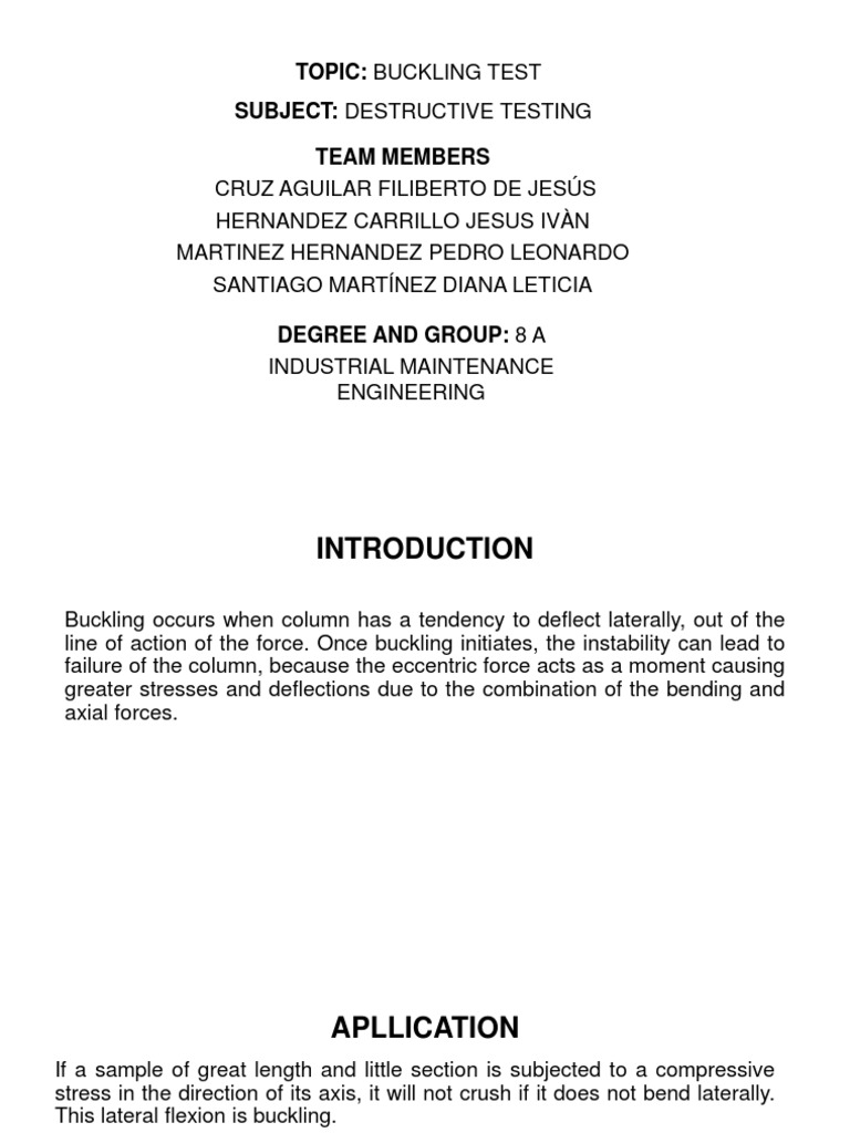 Buckling Test | PDF | Buckling | Column