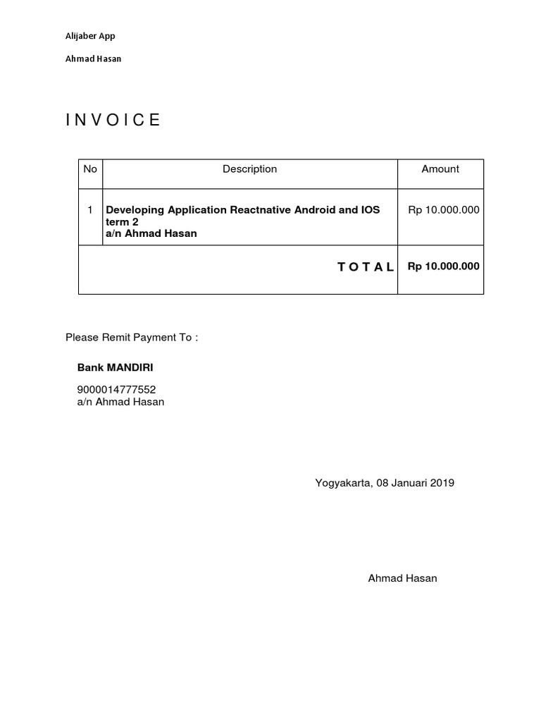 Invoice Hasan Oct | PDF