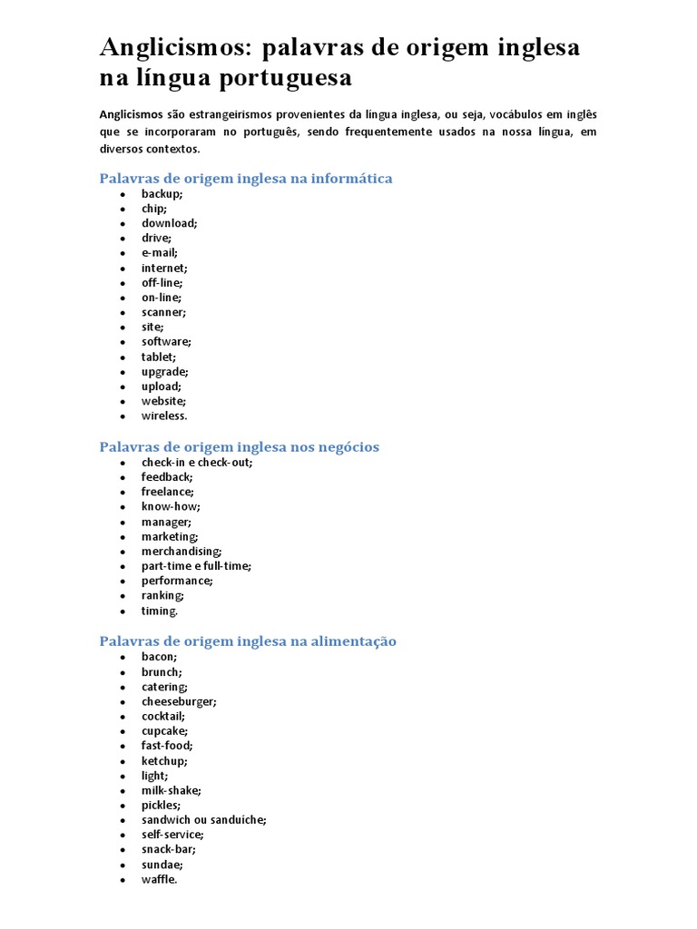 Anglicismos | PDF